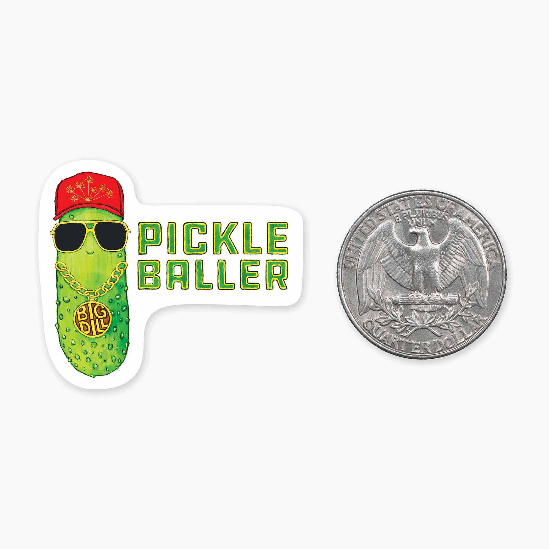 Pickle Baller - Mini Sticker – Pine & Moss