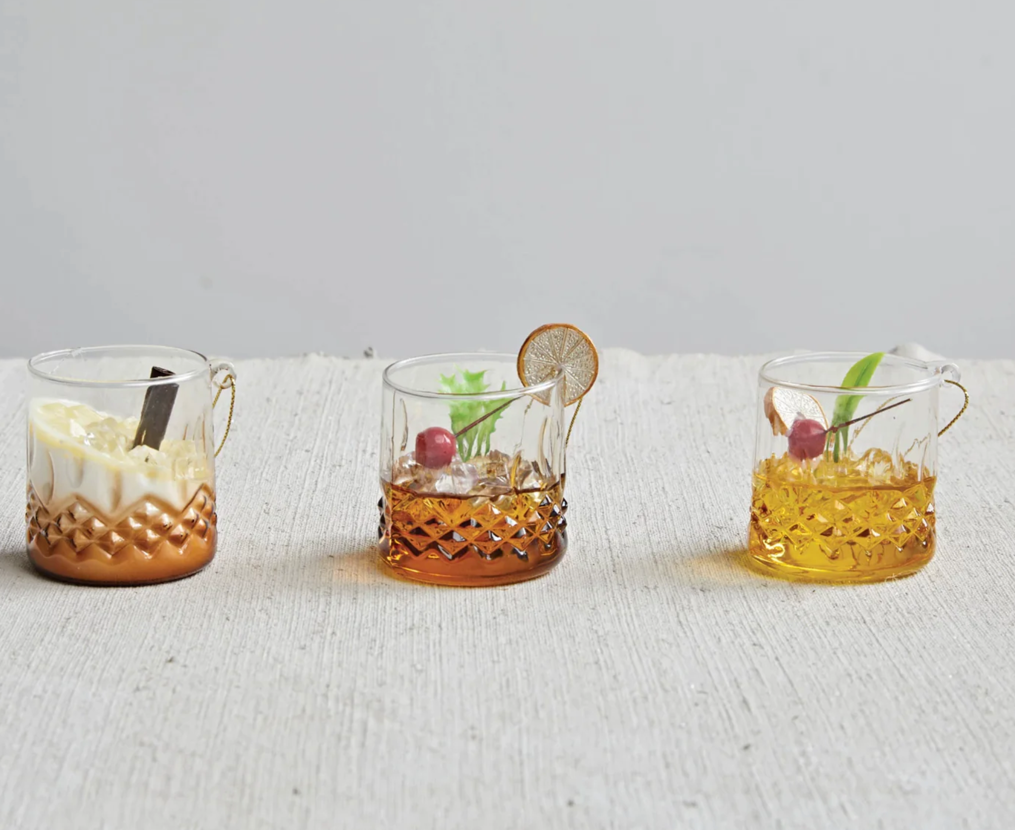 Low Ball Cocktail Ornament – Pine & Moss