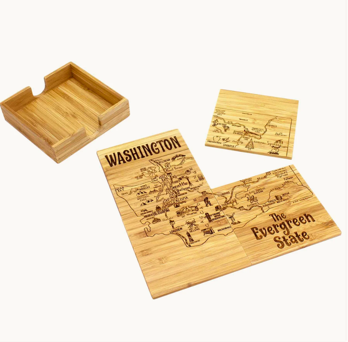 Washington Coaster Set – Pine & Moss