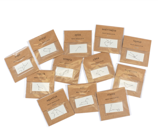 Sugarboo & Co. Zodiac Temporary Tattoos - Pick from 12 Zodiac Signs ...