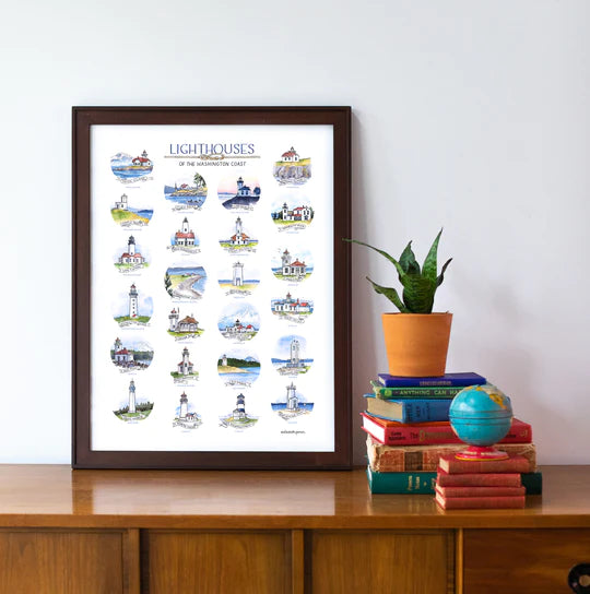 Elizabeth Person Art- Lighthouses of the Washington Coast – Pine & Moss